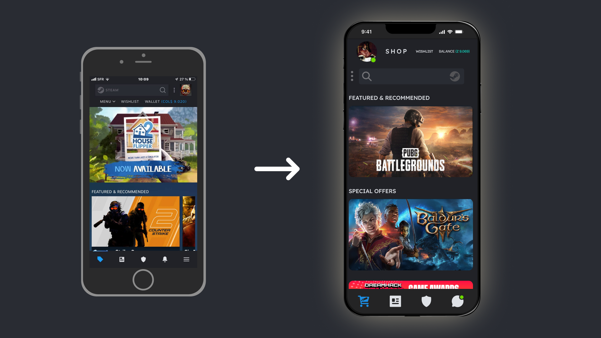 Steam App Re-design - Case study - Joseph Gower Product Designer